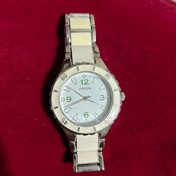 Chico's | Accessories | Chicos Silver Cream Watch | Poshmark